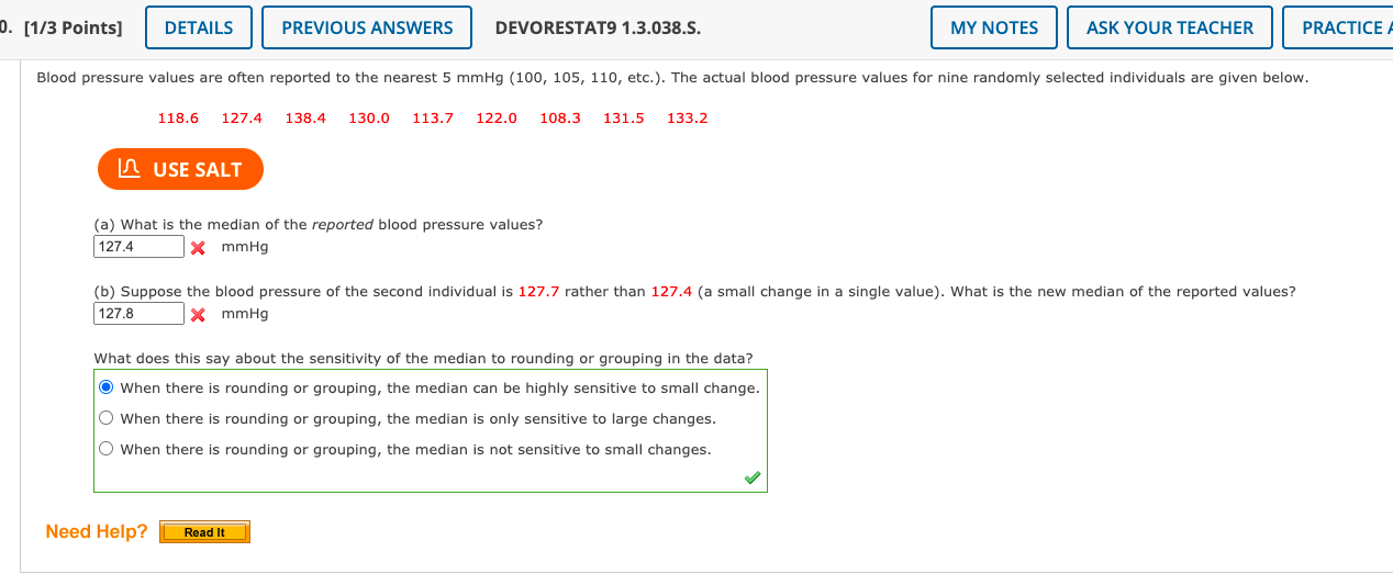 Solved 0. [1/3 Points] DETAILS PREVIOUS ANSWERS DEVORESTAT9 | Chegg.com