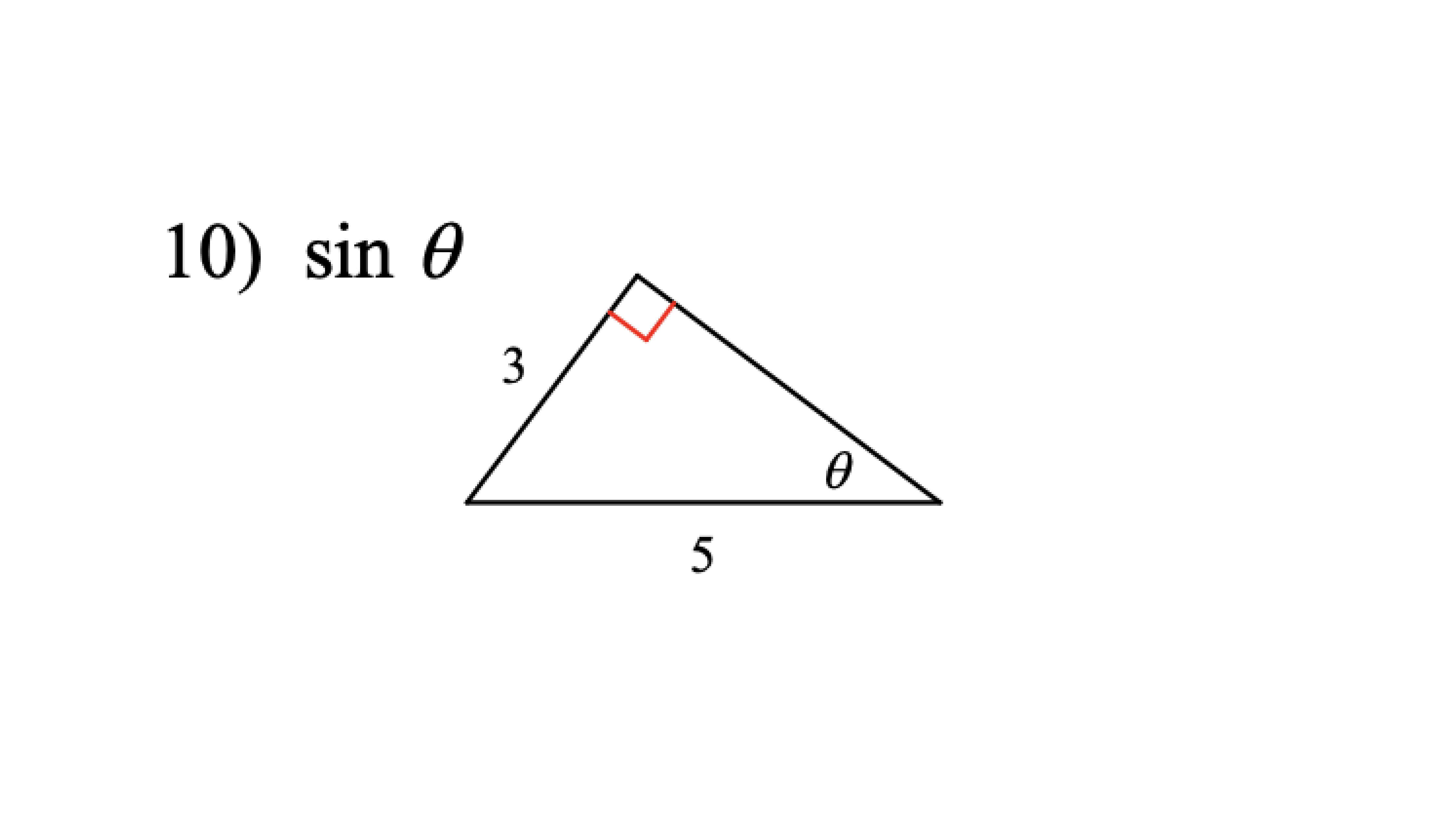 Solved 10) sinθ | Chegg.com