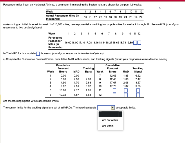 Solved a) Assuming an initial forecast for week 1 of 16,000 | Chegg.com