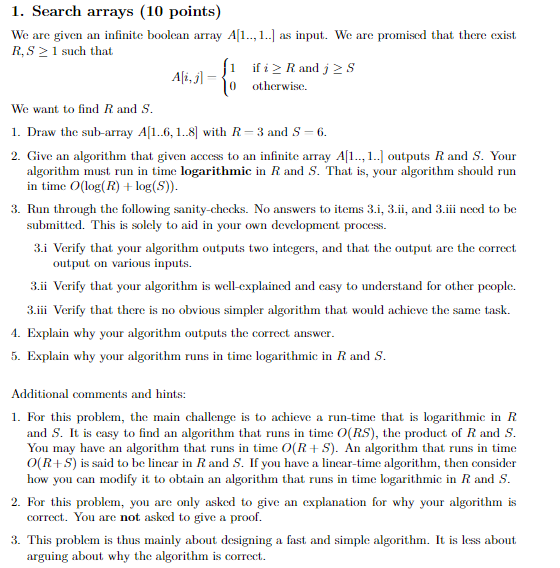Solved 1. Search arrays ( 10 points) We are given an | Chegg.com