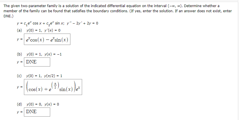 Solved The given two-parameter family is a solution of the | Chegg.com