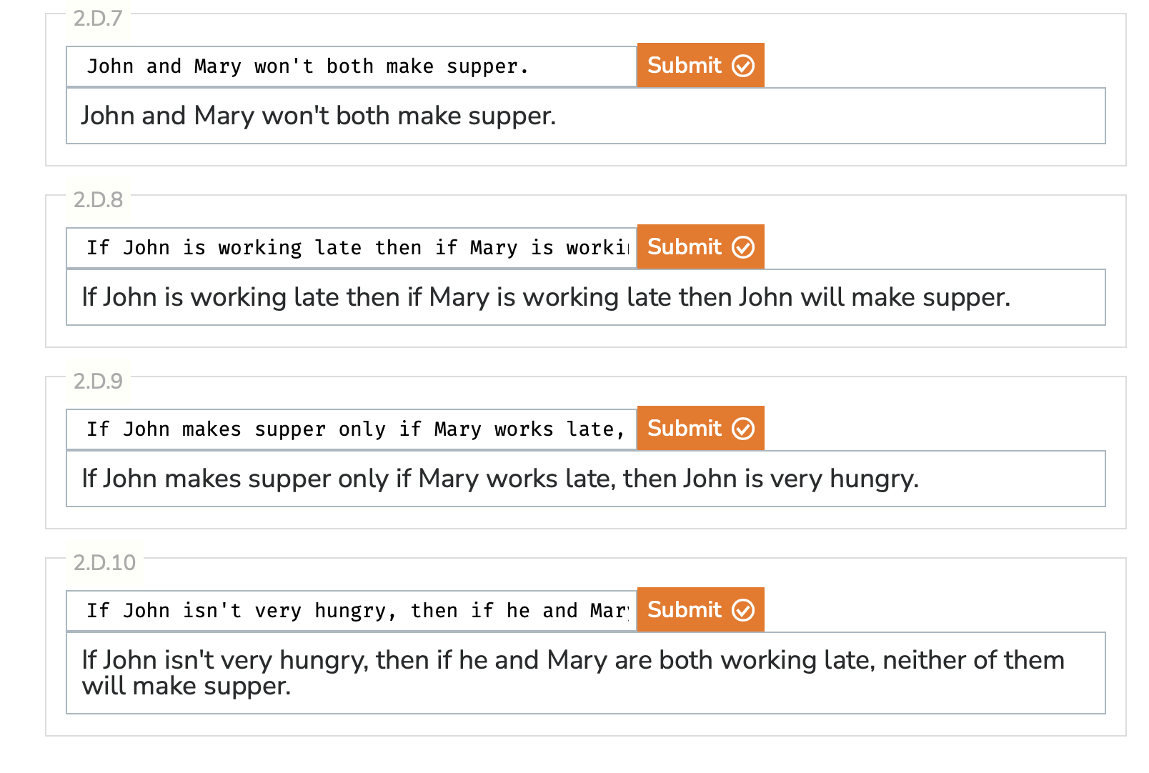 Solved If John is working late then if Mary is working late | Chegg.com