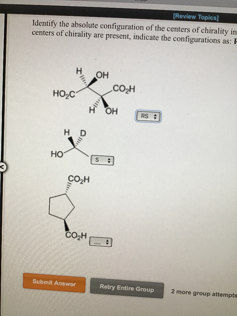 Solved [Review Topics] Identify the absolute configuration | Chegg.com