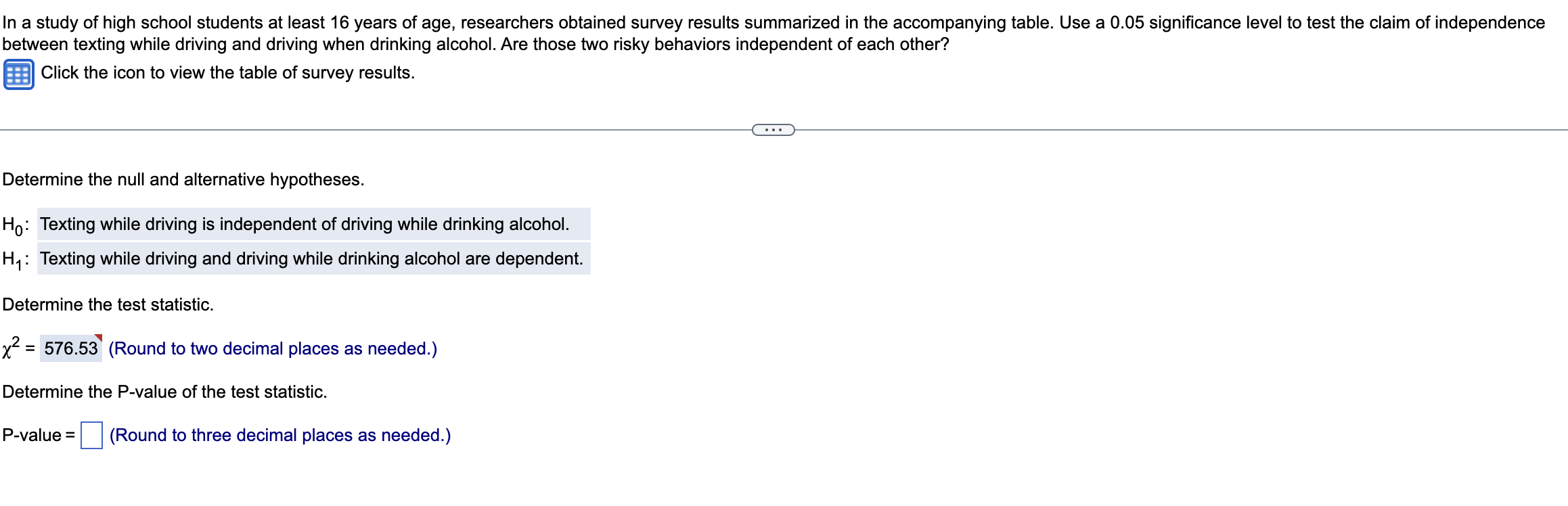 Solved Part 3 of 4between texting while driving and driving | Chegg.com