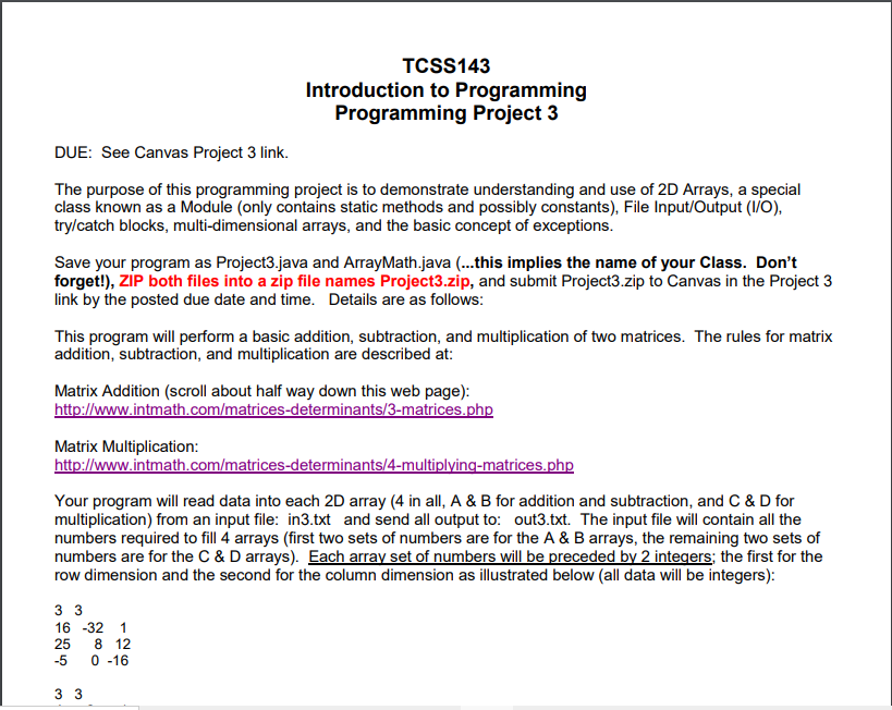 TCSS143 Introduction to Programming Programming | Chegg.com
