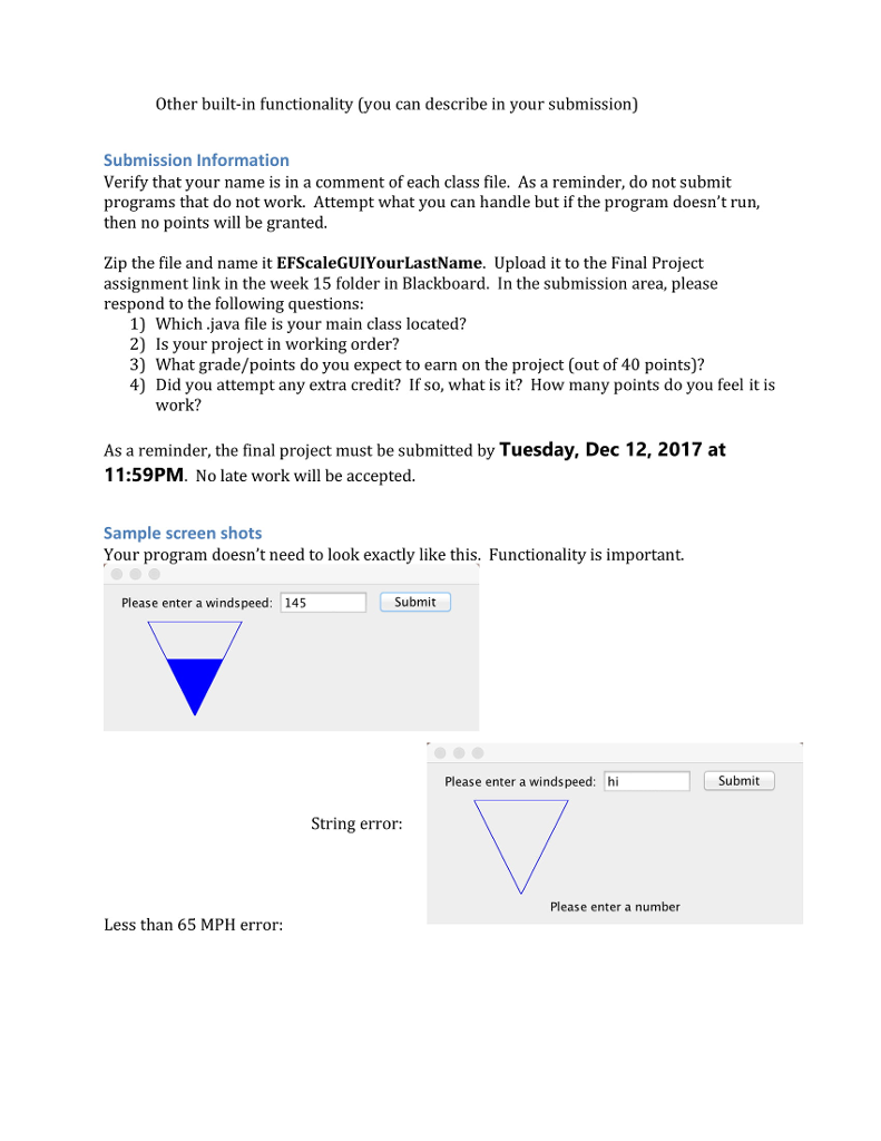 CIS171 Final Project- Option 1 EF Scale Reporter with | Chegg.com