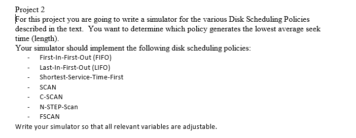 Please solve for any of N-Step-Scan, FSCAN, or LIFO | Chegg.com