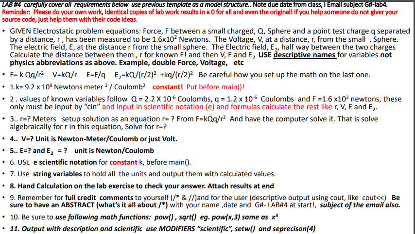 Solved LAB 4: Note due date from class Email subject G#-lab4 | Chegg.com