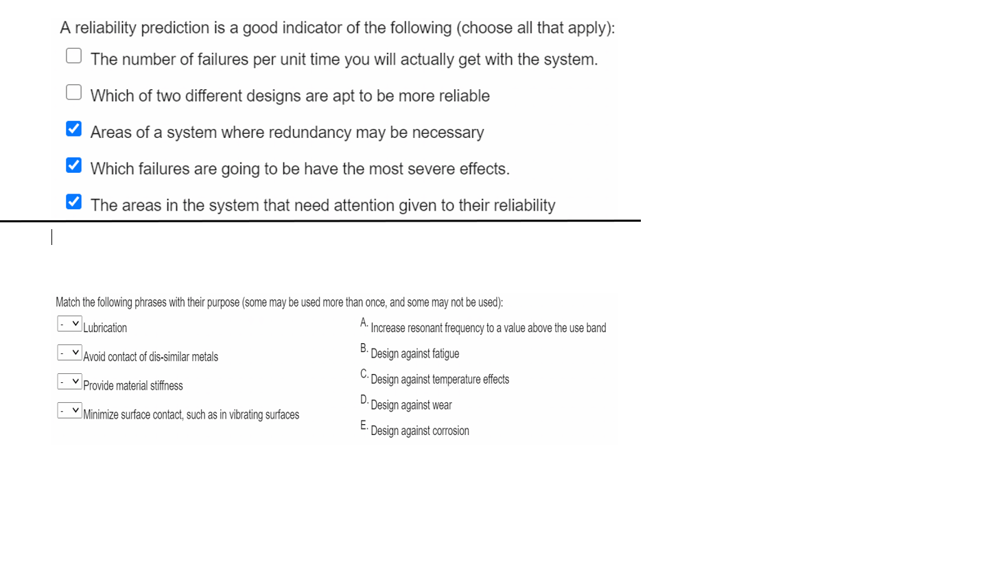 Solved A reliability prediction is a good indicator of the | Chegg.com