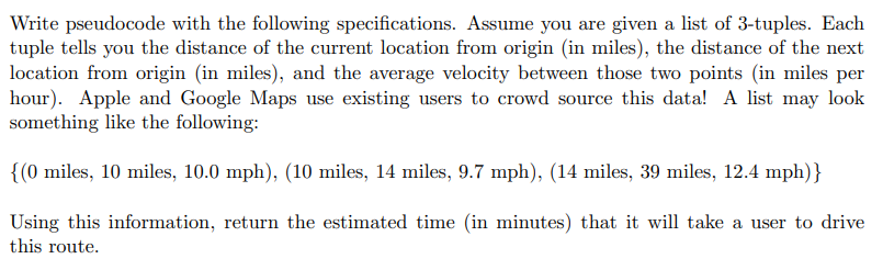 Solved Write pseudocode with the following specifications. | Chegg.com