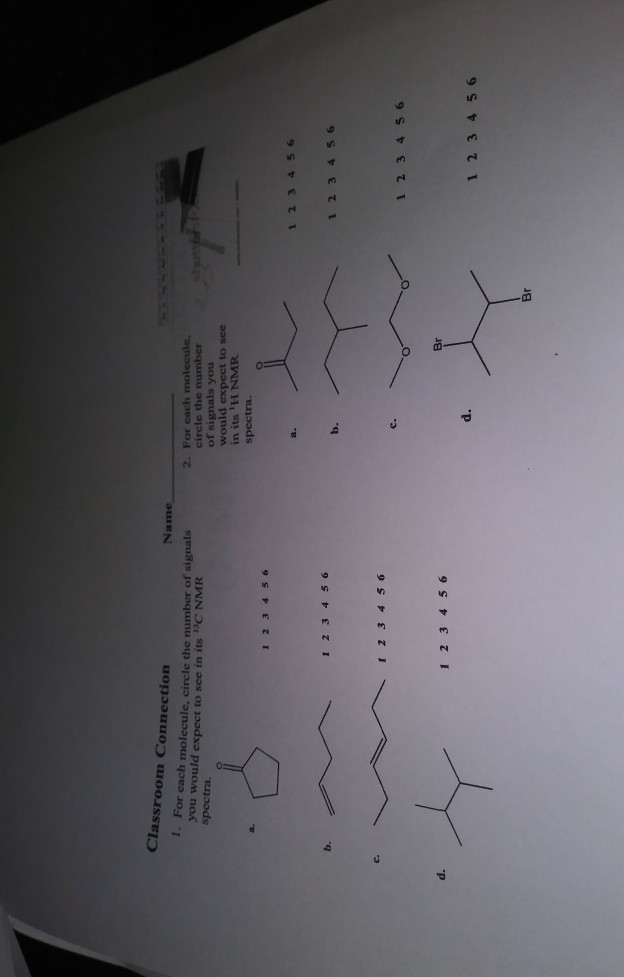 Solved Classroom Connection Name 1. For each molecule, | Chegg.com