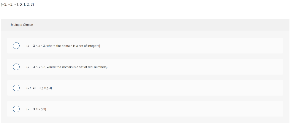 Solved (-3, -2, -1, 0, 1, 2, 3) Multiple Choice (x1 3 | Chegg.com