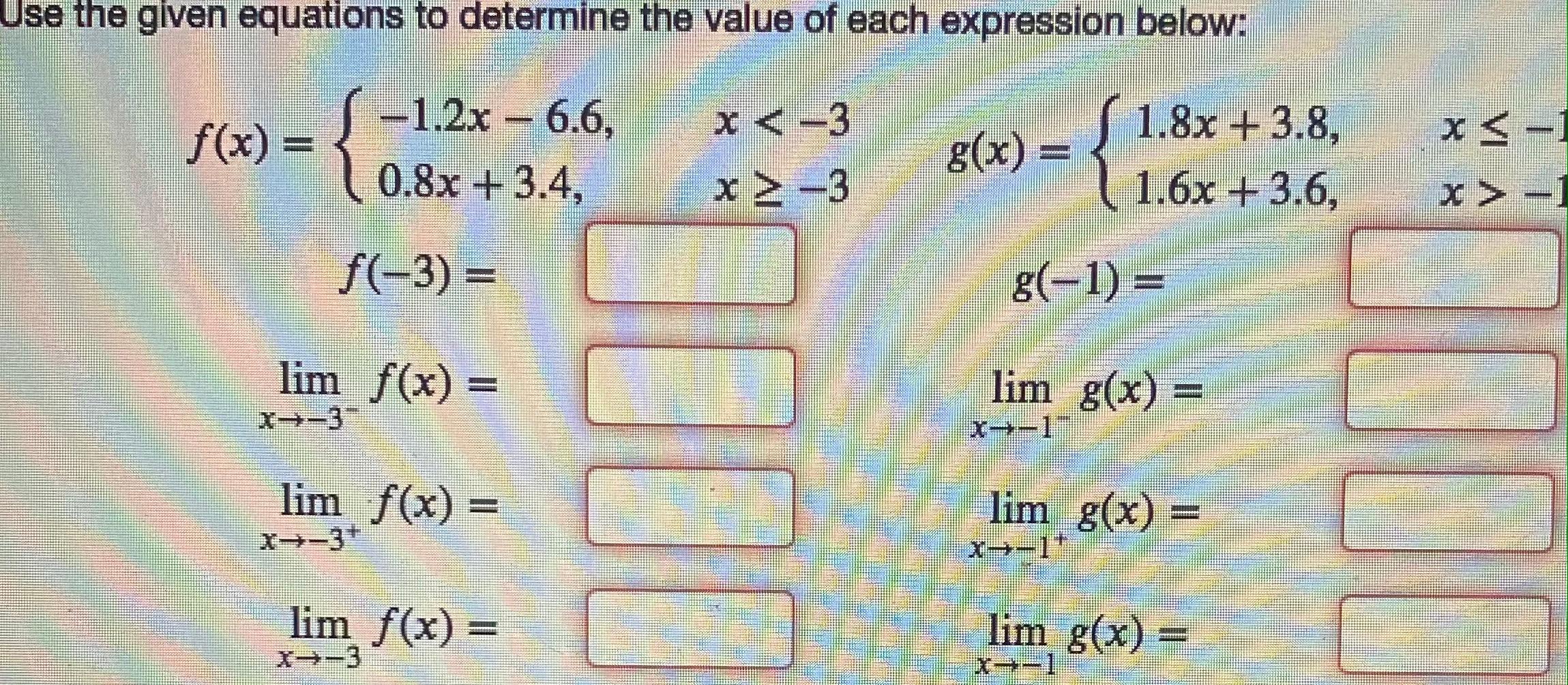 Solved Use the given equations to determine the value of | Chegg.com