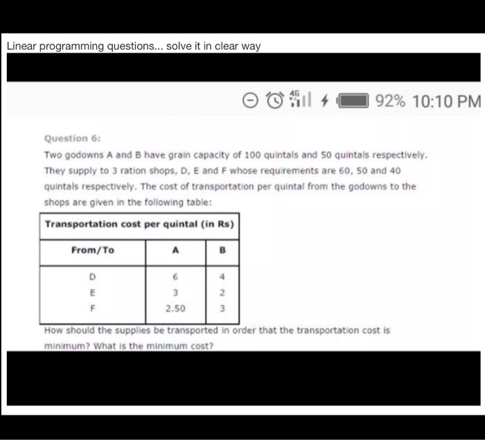 Solved Linear programming questions... solve it in clear way | Chegg.com