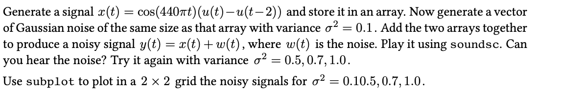 Use a simulation rate fs= 44100 Hz and label the | Chegg.com