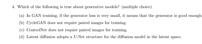 Solved 4. Which of the following is true about generative | Chegg.com