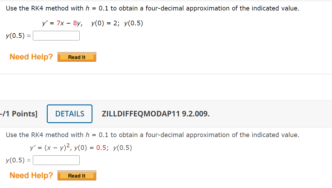 Solved Use the RK4 method with h=0.1 to obtain a | Chegg.com