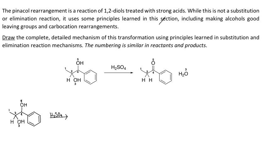 Solved The pinacol rearrangement is a reaction of 1,2-diols | Chegg.com