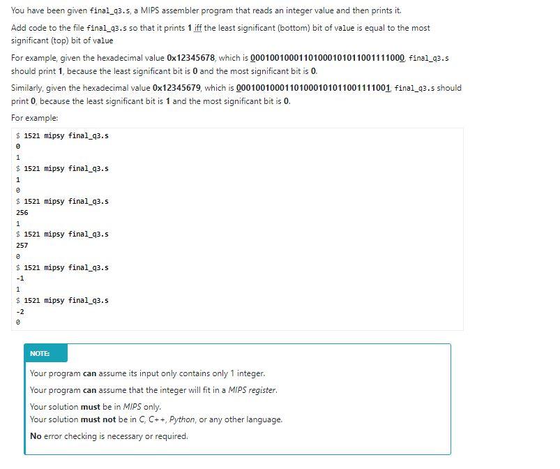 Solved Given code: # read an integer # print 1 iff the | Chegg.com