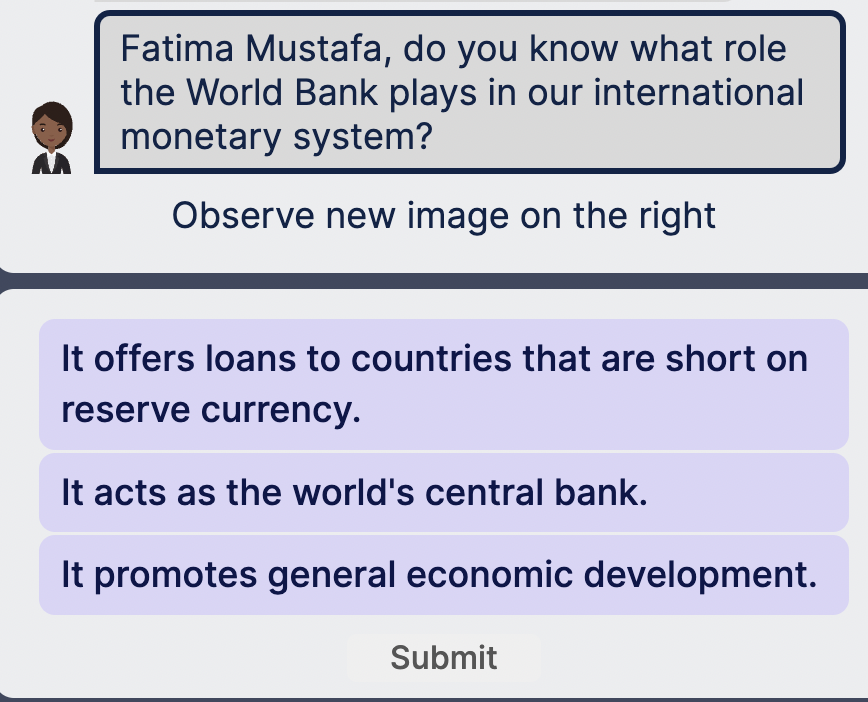 Solved Fatima Mustafa, do you know what rolethe World Bank | Chegg.com