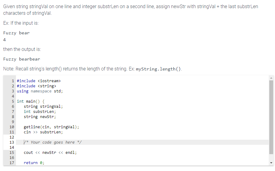 Solved Given String Stringval On One Line And Integer 