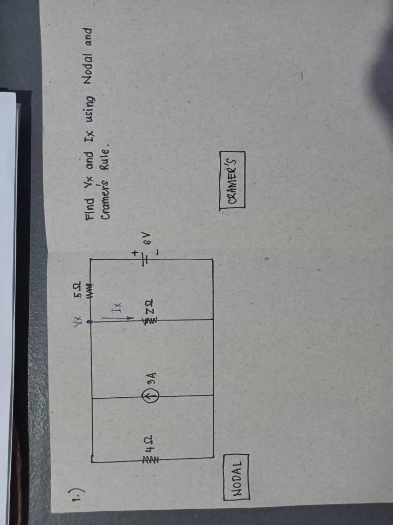 Solved Find Vx and Ix using Nodal and Cramer's Rule.Find | Chegg.com