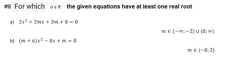 Solved #9. For which aer the given equations have at least | Chegg.com