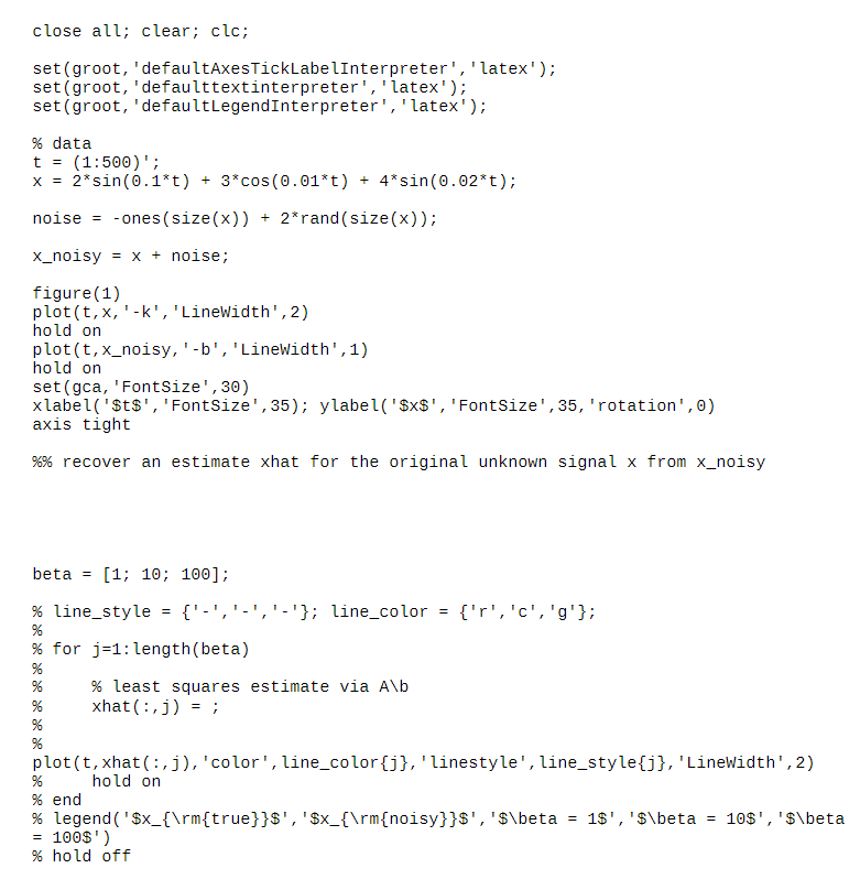 Solved Download the starter code W23HW8.m from CANVAS Files | Chegg.com