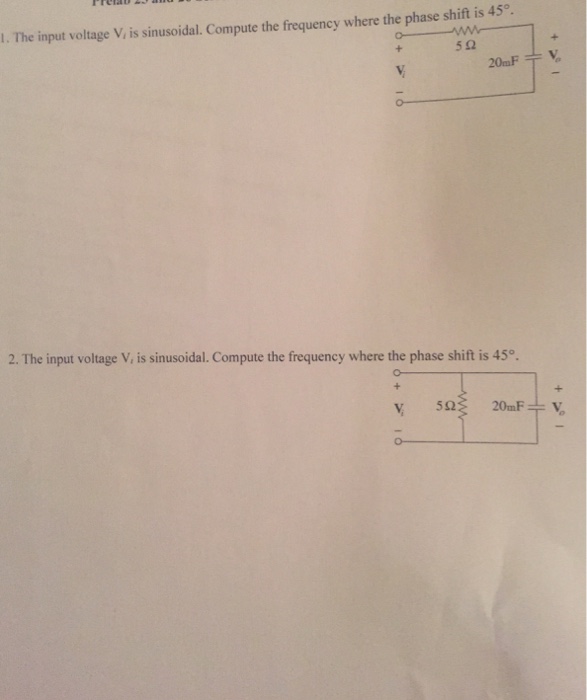 Solved The input voltage V_i is sinusoidal. Compute the | Chegg.com