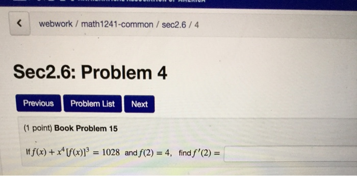 Solved webwork/math 1241-common/sec2.6 4 Sec2.6: Problem 4 | Chegg.com
