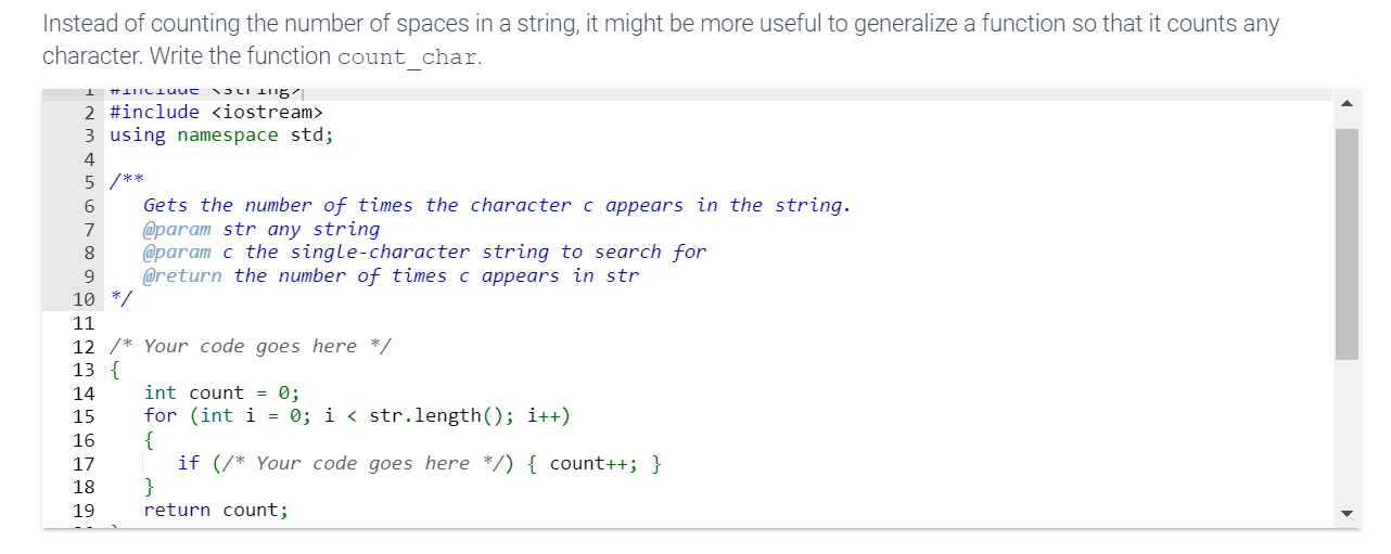 Solved Instead of counting the number of spaces in a string, | Chegg.com