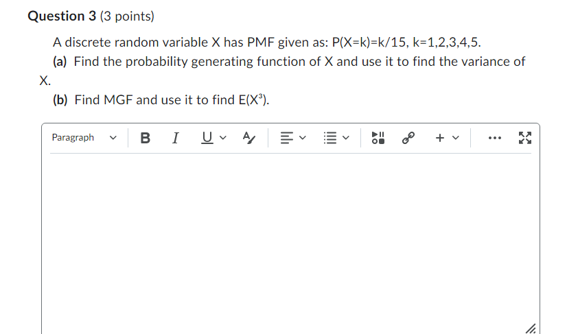 Solved A discrete random variable X has PMF given as: | Chegg.com