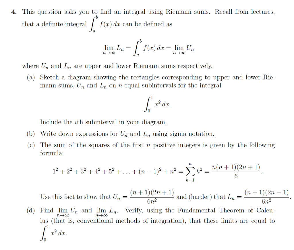 Solved 4. This question asks you to find an integral using | Chegg.com