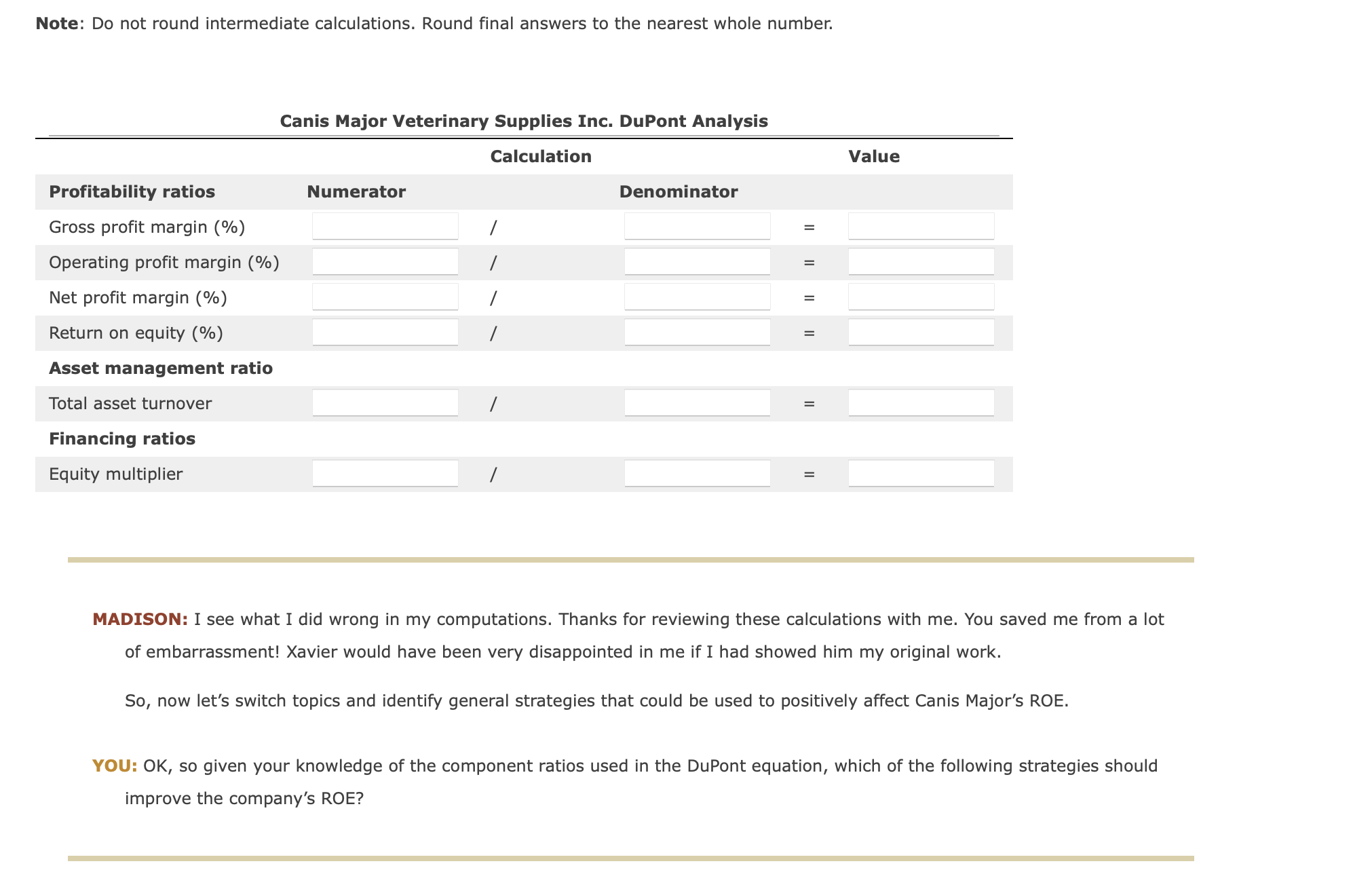 Solved 0. An analysis of company performance using DuPont | Chegg.com