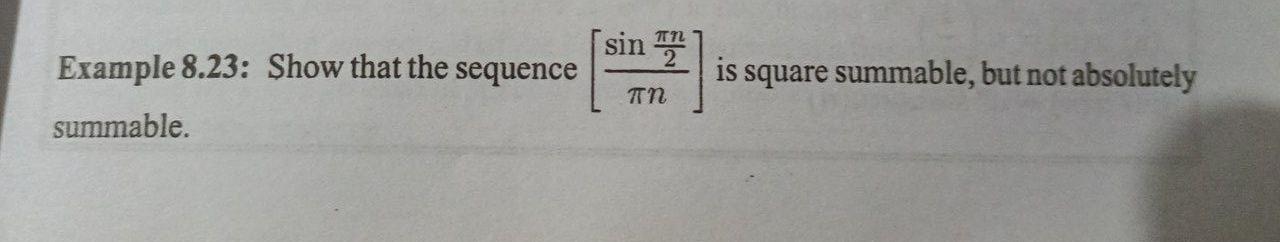 Solved [sin Example 8.23: Show that the sequence is square | Chegg.com
