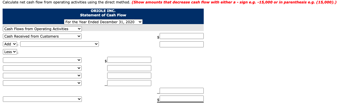 Solved SFP accounts of Oriole Inc., which follows IFRS, | Chegg.com