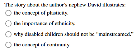 Solved The story about the author's nephew David | Chegg.com