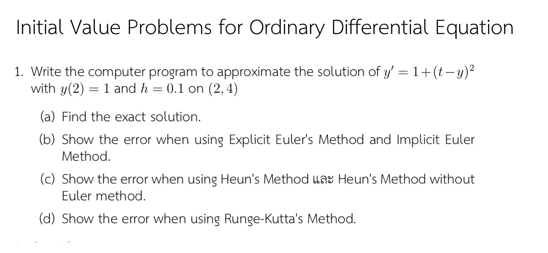 Solved Initial Value Problems for Ordinary Differential | Chegg.com