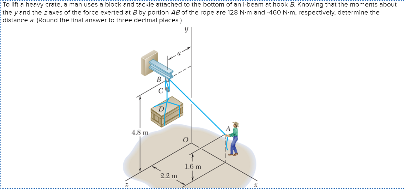 Solved To lift a heavy crate, a man uses a block and tackle | Chegg.com