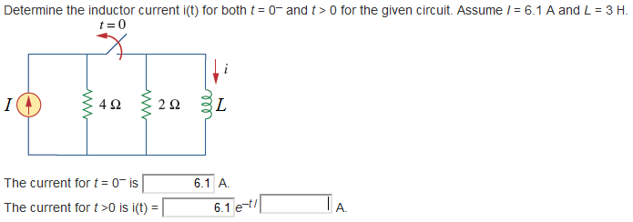Solved Determine the inductor current i(t) for both t= 0 and | Chegg.com
