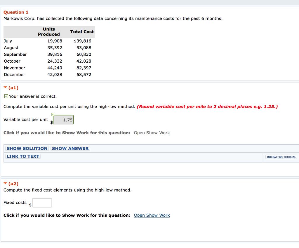 Solved Question 1 Markowis Corp. has collected the following | Chegg.com