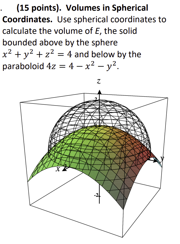 Solved (15 points). Volumes in Spherical Coordinates. Use | Chegg.com
