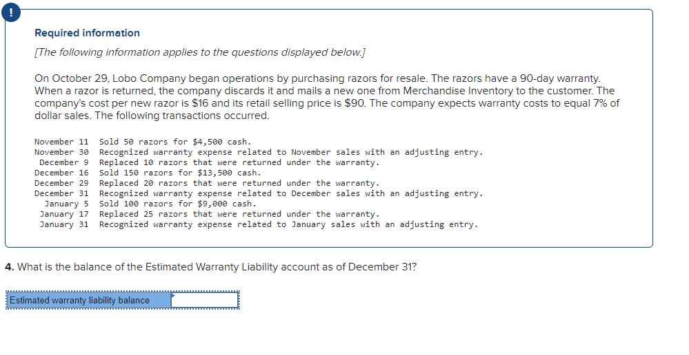Solved Required information[The following information | Chegg.com