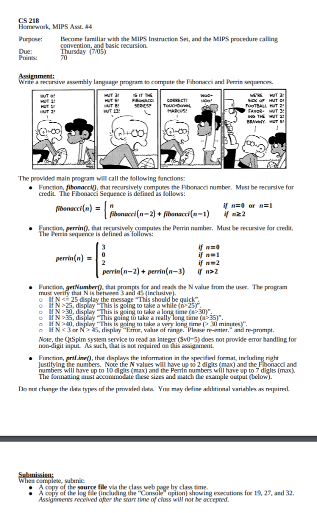 Solved CS 218 Homework, MIPS Asst. #4 Purpose Become | Chegg.com