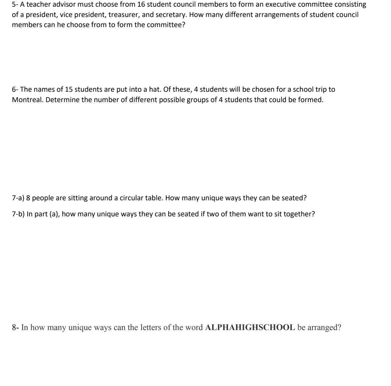 Solved Multiple choices: 1- How many three-member subsets of | Chegg.com