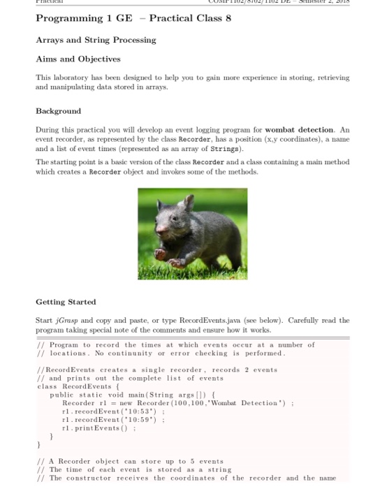 Solved rogramming 1 GE Practical Class 8 Arrays and String | Chegg.com
