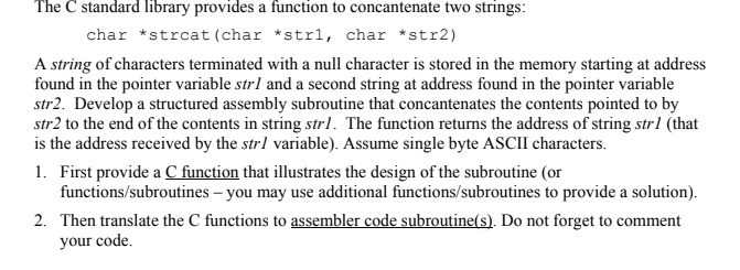 Solved The C standard library provides a function to | Chegg.com