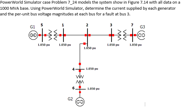Solved PowerWorld Simulator case Problem 7_24 models the | Chegg.com