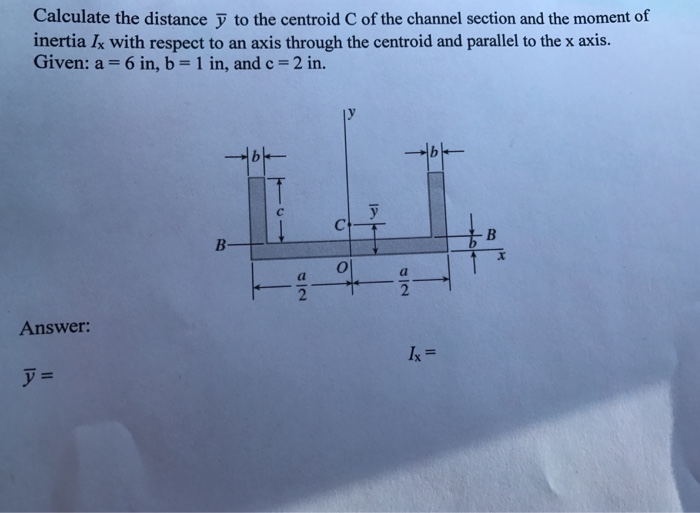 Solved Calculate the distance y to the centroid C of the | Chegg.com