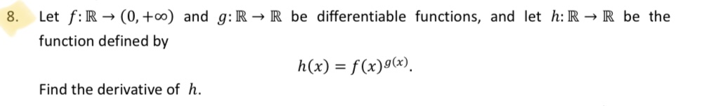Solved Let F R→ 0 ∞ And G R→r Be Differentiable Functions